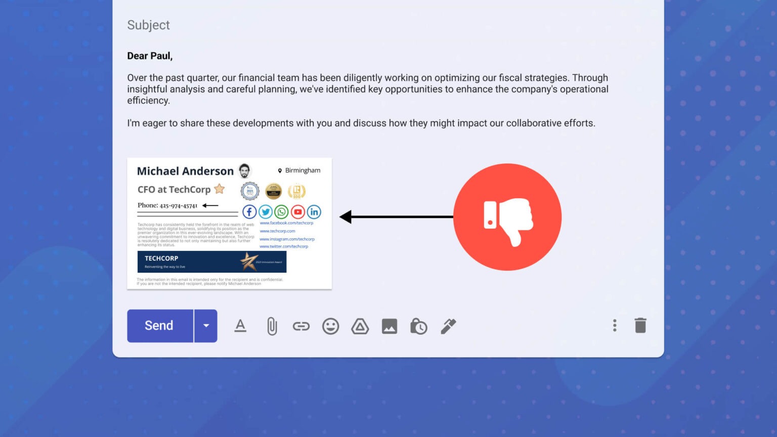 Optimizing CFO Email Signatures with Digital Business Cards