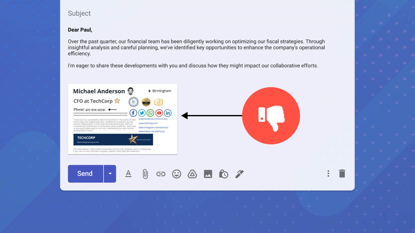 Optimizing CFO Email Signatures with Digital Business Cards
